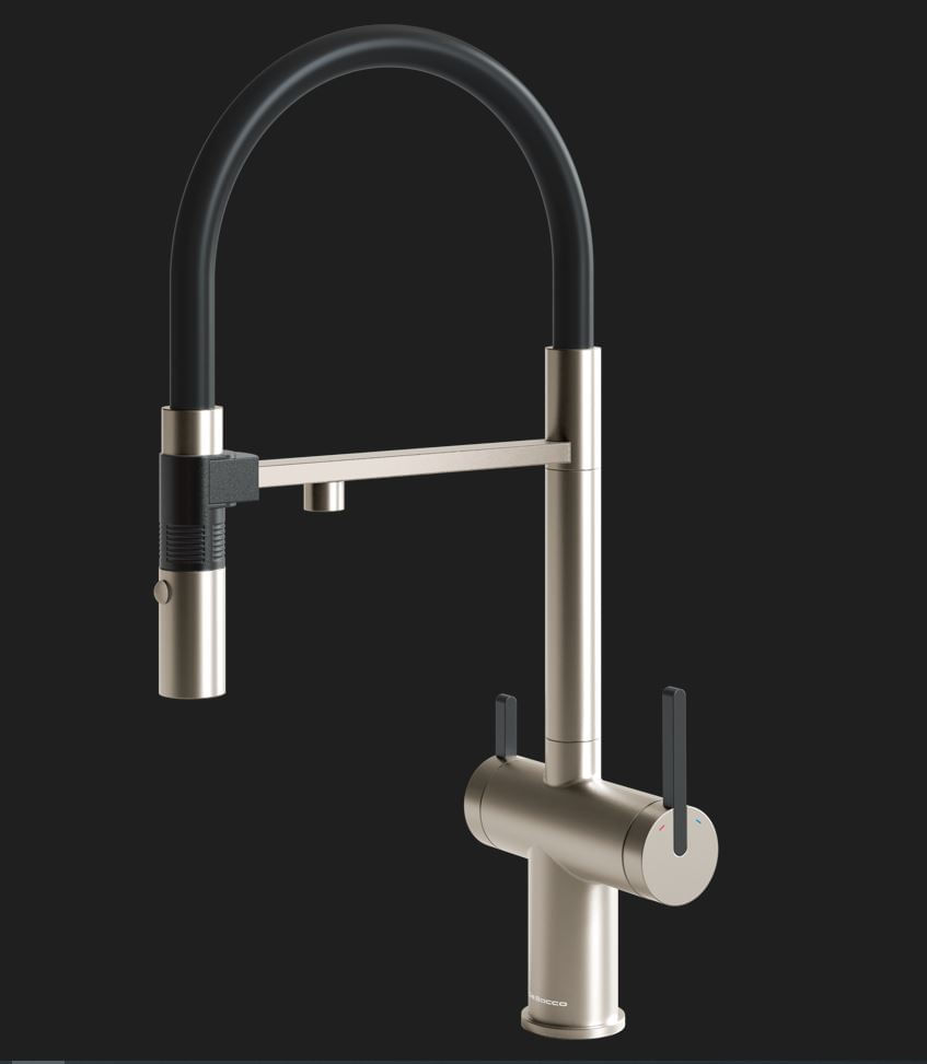 MISTURADOR MONOCOMANDO DE BACCO PRETO COM NICKEL 20.04.80060