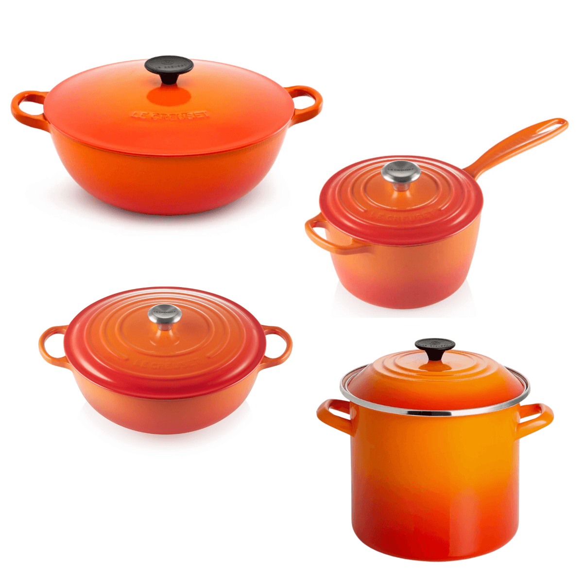KIT LE CREUSET 4 PEÇAS PANELA MARMITA 28CM + MARMITA TRADITION 32CM ...